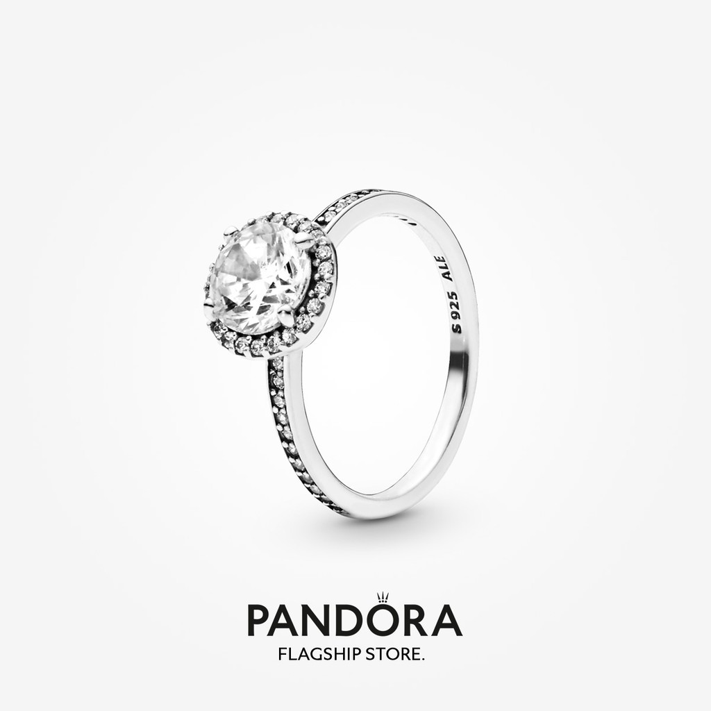 2025 New hot sales S925 Sterling Silver Pandora Round Sparkle Halo Sterling Silver Ring | Shopee ...