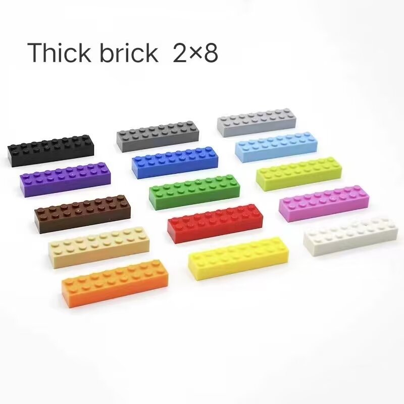 Moc Small Particles 2x8 High Brick Compatible with Lego 3007 Assembled Educational Building ...