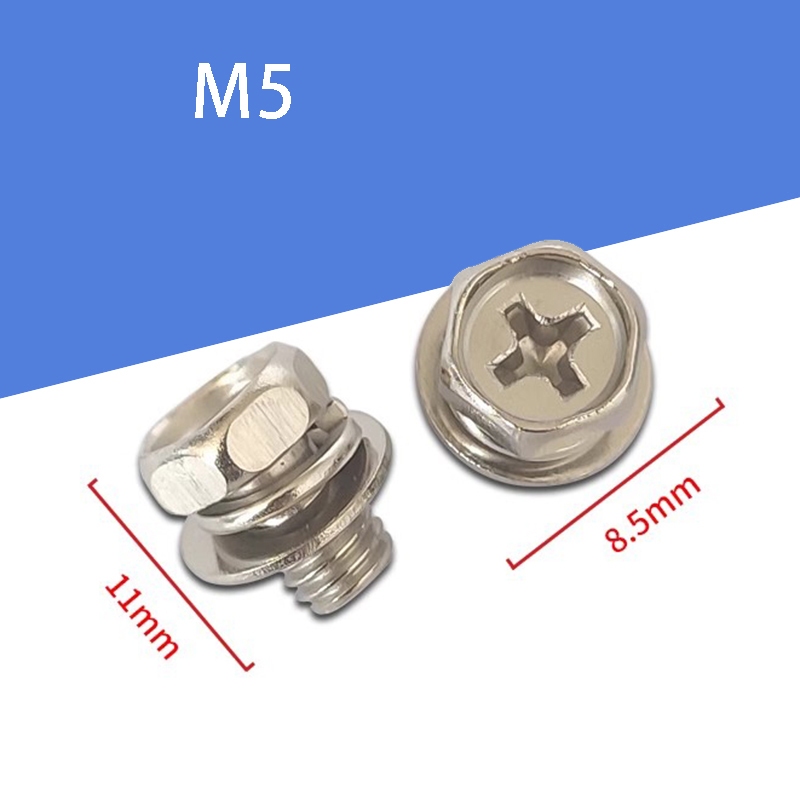 M5 M6 M8 Carbon steel nickel plated hexagonal screw round head screw ...
