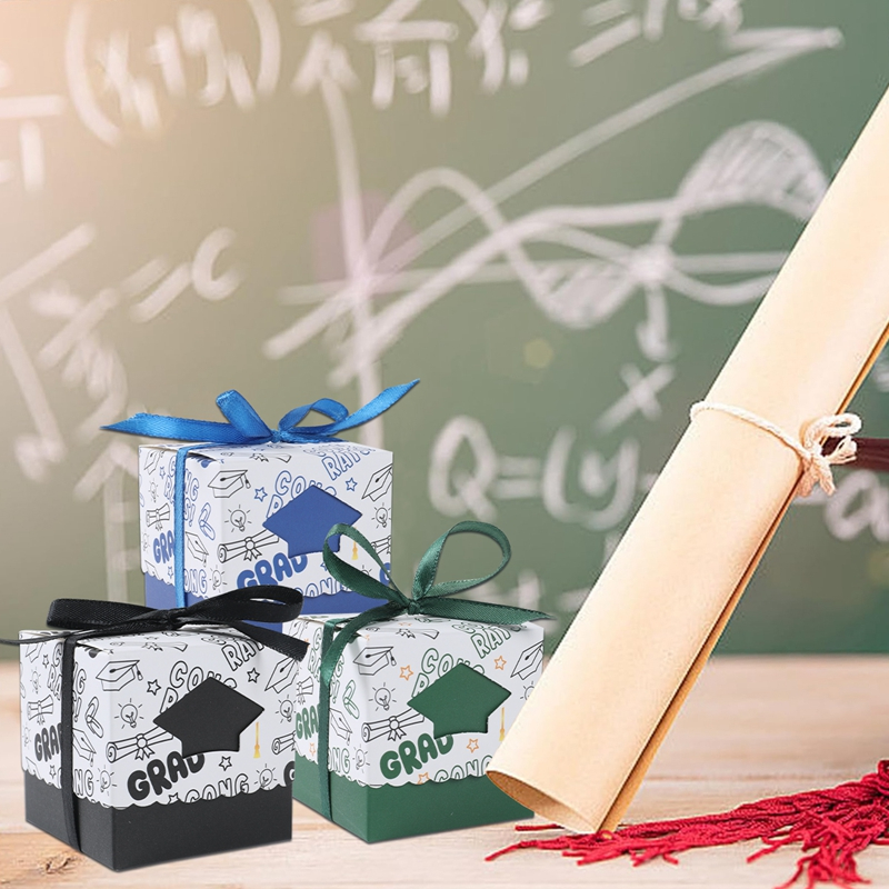 12pcs Graduation Cap Candy Box Grad Gift Box Graduation Party Favors ...