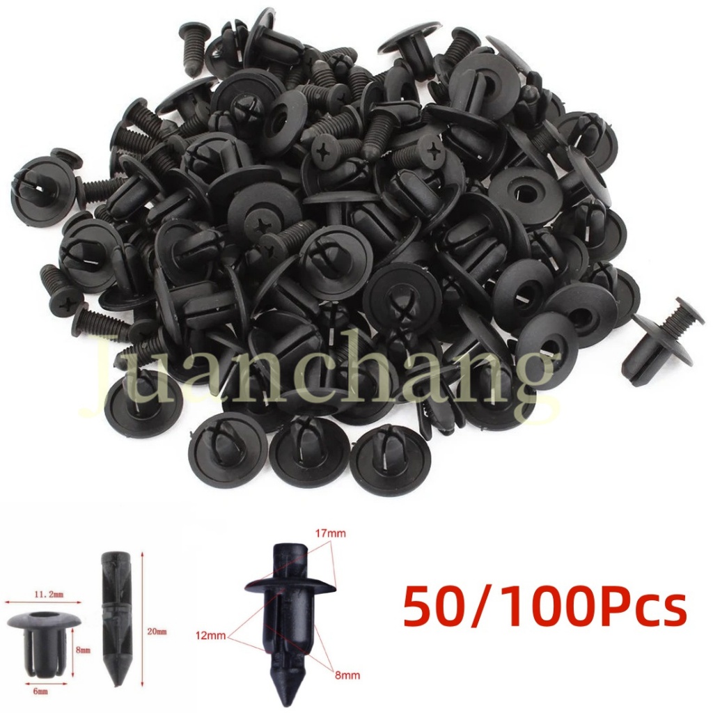 50Pcs Plastic Rivet Bike Fairing Trim Panel Fastener Clips Clip Rivet ...