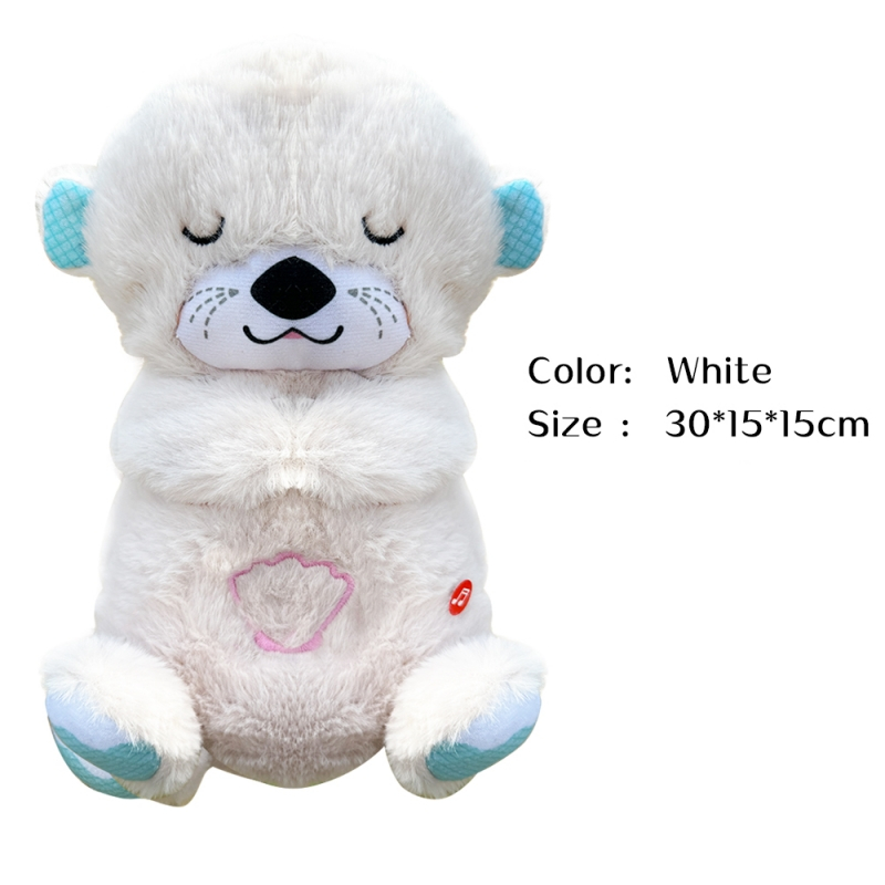 Rytanda Breathing Otter Plush Toy Soothing Deep Sleep Dolls 30cm ...