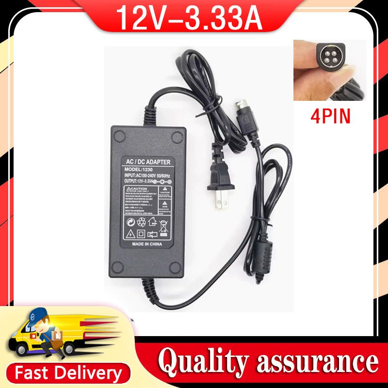 New 12V 3.33A 40W 4PIN Adapter For HIKVISION Video Recorder KPL-040F-VI KPL-040F Power Supply ...