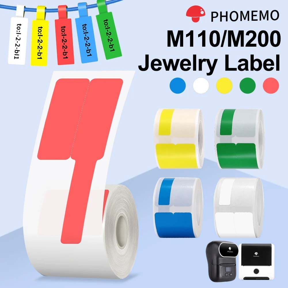 Phomemo F-type Jewelry/Cable Label Thermal Paper Sticker For M110/M200 ...