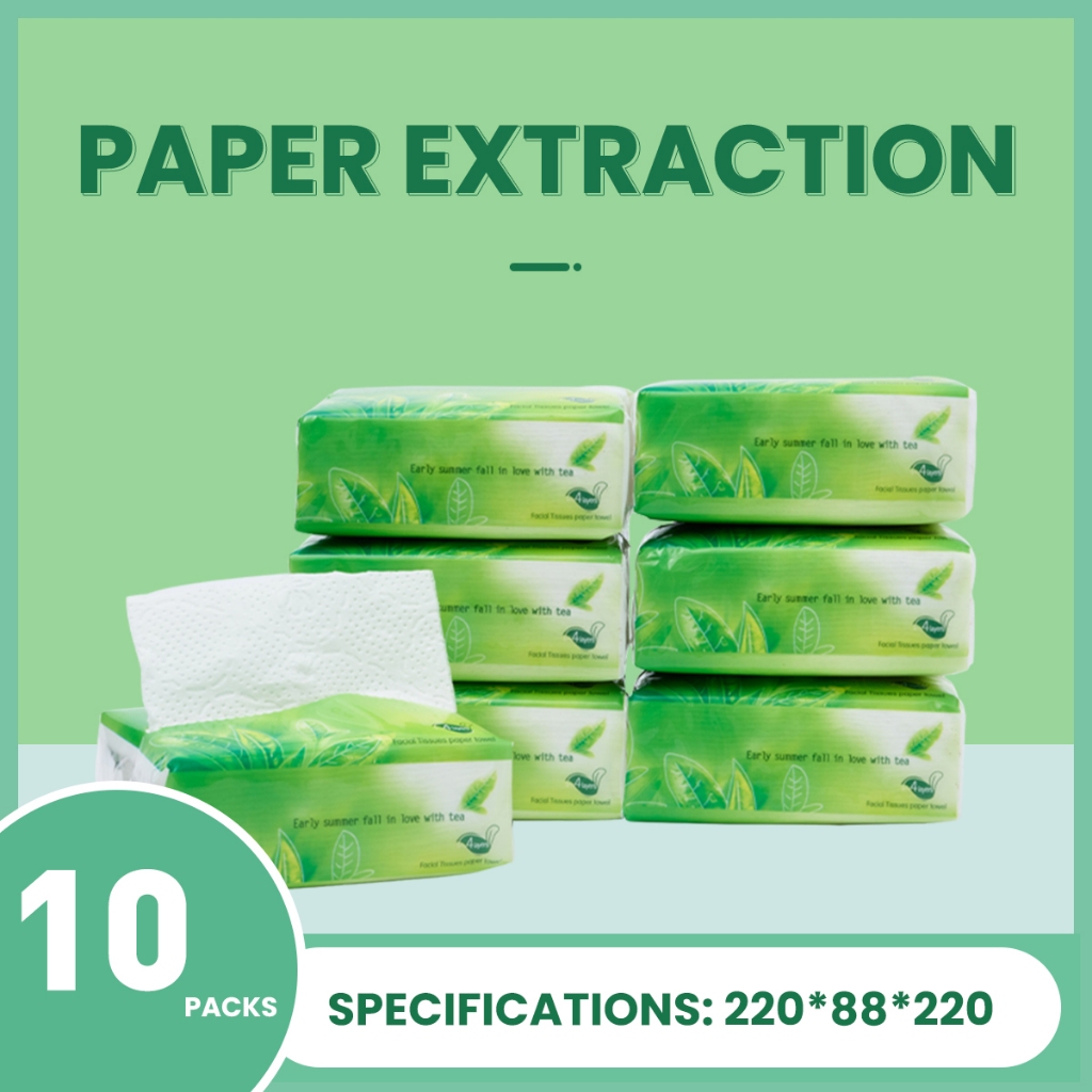 Facial Tissue Paper 4-ply 10 Packs Organic green tea(10pcs green tea ...