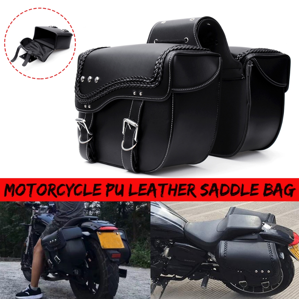 1 Pair Motorcycle Saddlebags Left Right Side Tool Bag Luggage Storage ...