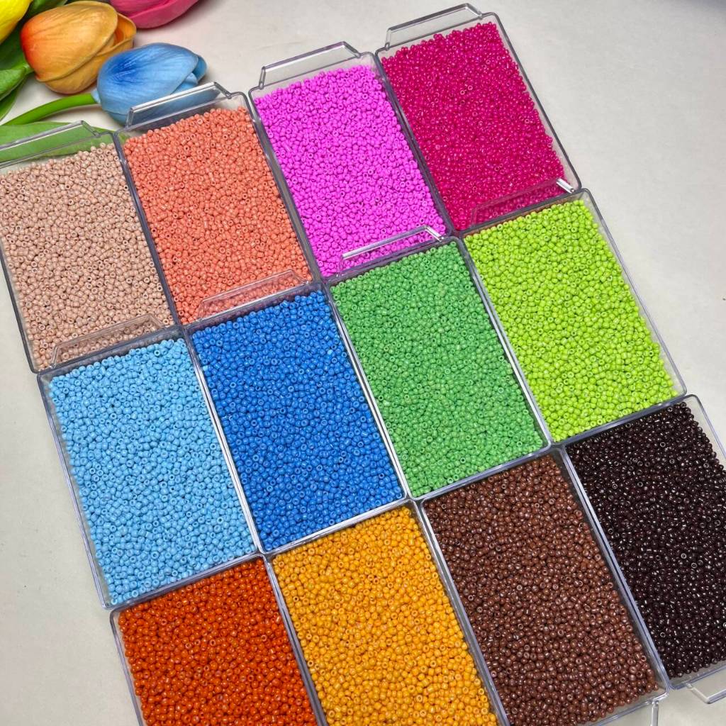 【20gr】 2mm Painted Glass Rice Beads Fashion Accessories for diy ...