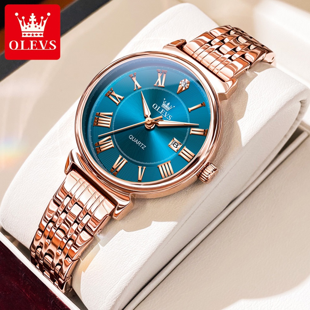 OLEVS Watch For Woman Waterproof Original With Box Stainelss Steel Relo ...