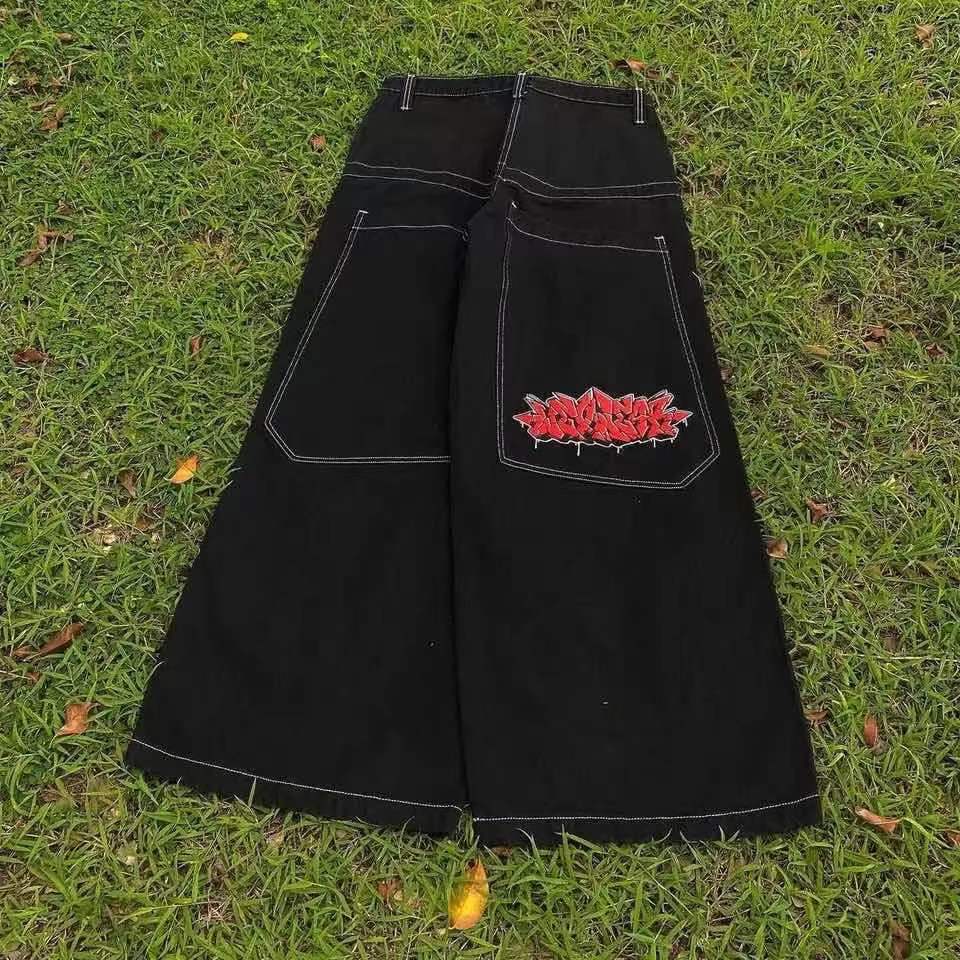 Y2k European American High Street JNCO Pattern Embroidered Jeans hiphop ...