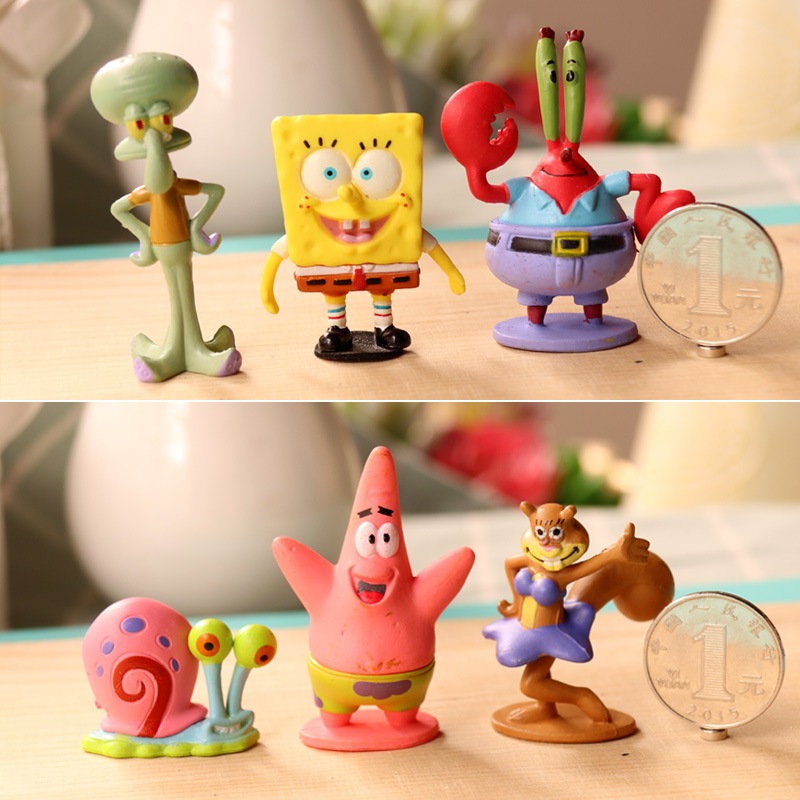 6Pcs Patrick Star Eugene H. Krabs Gary the Snail Squidward Tentacles ...