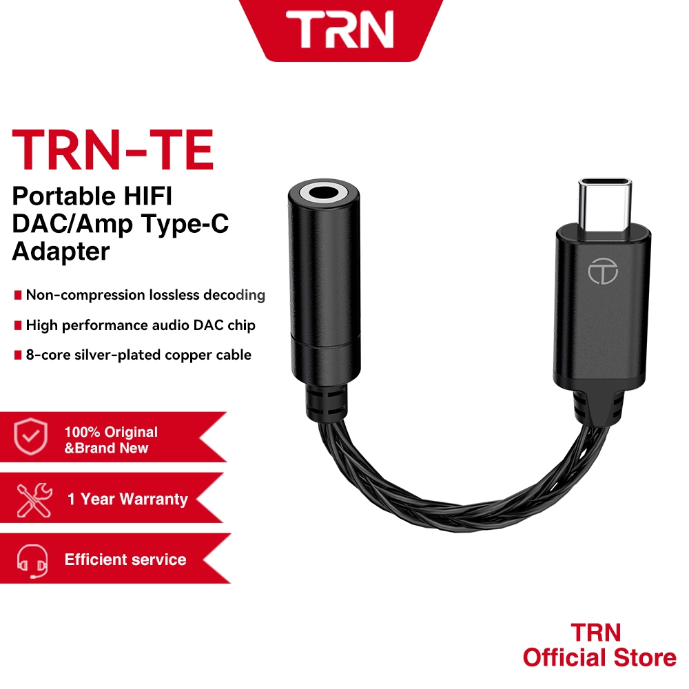 TRN TE Portable HiFi DAC/Amp Type-C to 3.5mm Adapter - 192kHz/24bit ...