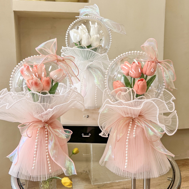 Bobble Ball Tulips Bouquet Flower Girlfriend Birthday Valentine's Day ...