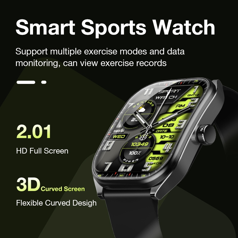 AOLON Curve Smart Watch IP68 Waterproof 2.01-inch Curved IPS Screen ...