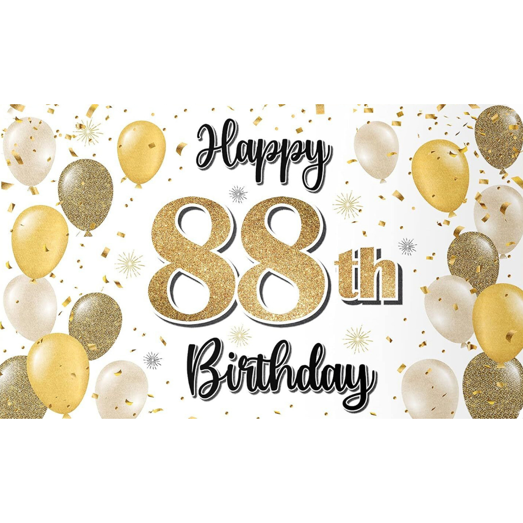5x3ft Happy 88th Birthday Photography Backdrop Cheers to 88 Years Old ...