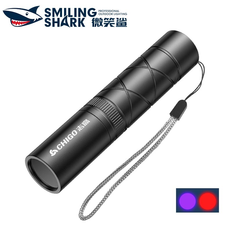 SmilingShark ZGM21 UV Flashlight LED UV365nm purple light Red laser pointer USB Rechargeable for ...