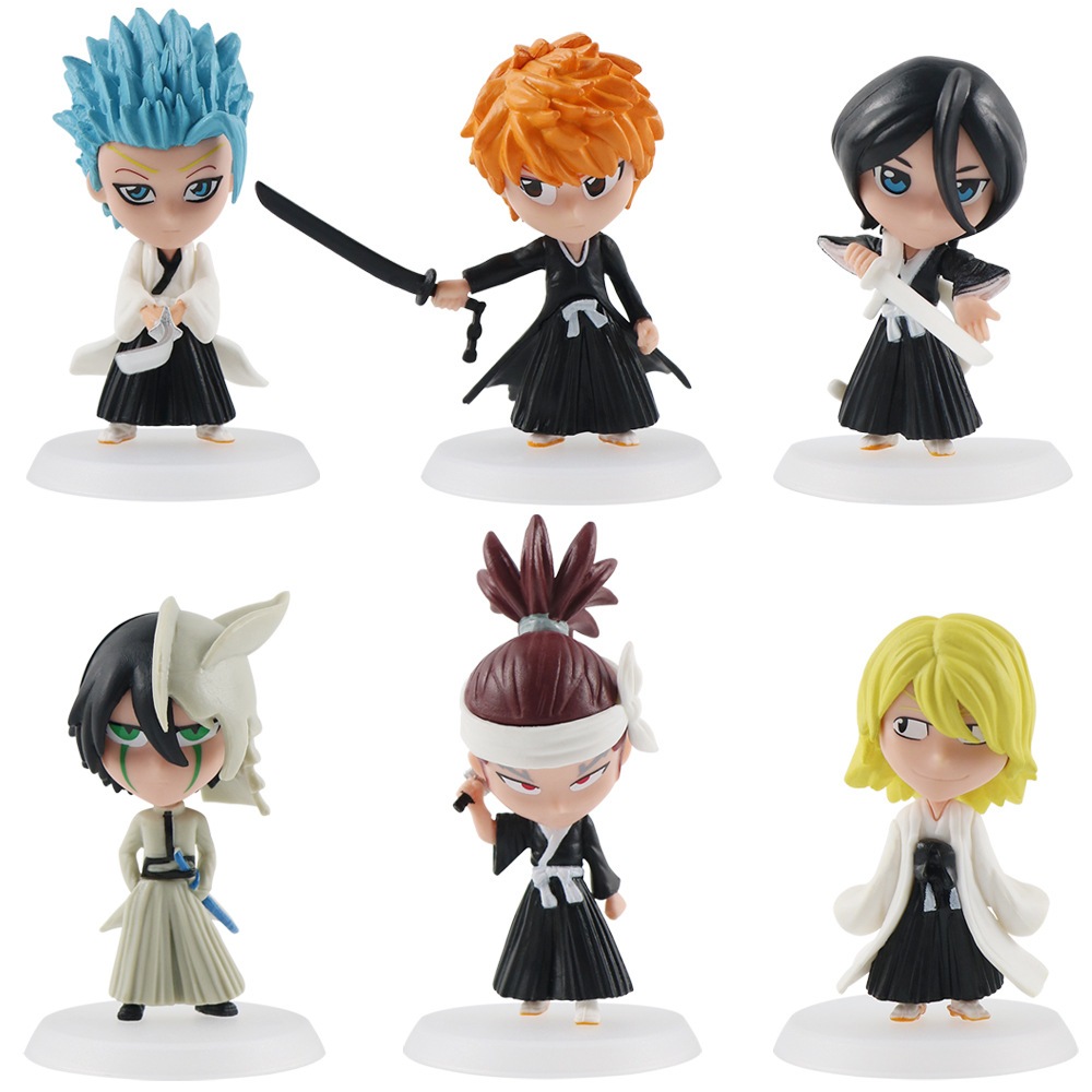 6pcs Anime BLEACH Death God Figures Death God Handicrafts Capsule PVC ...