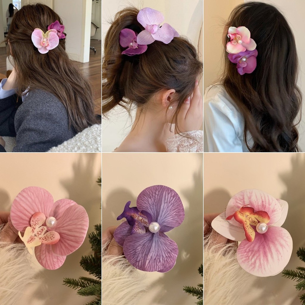 2024 New Style Pink Flower Hair Clip Girls Fashion Elegant Sweet ...