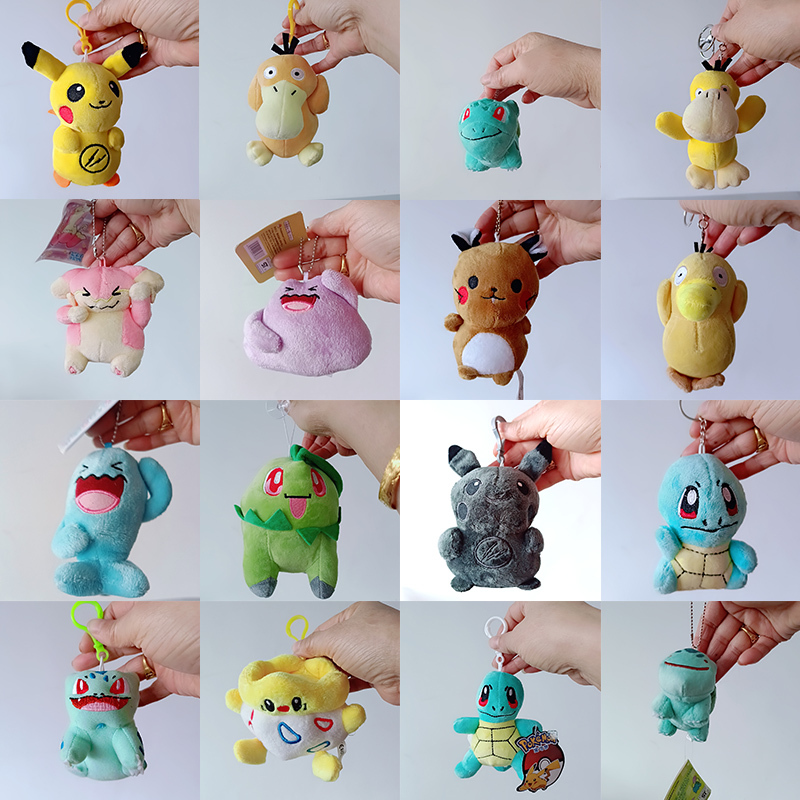 16 Style 8cm Pokemon Toys Plush Keychain Pendant Doll Anime Figures ...