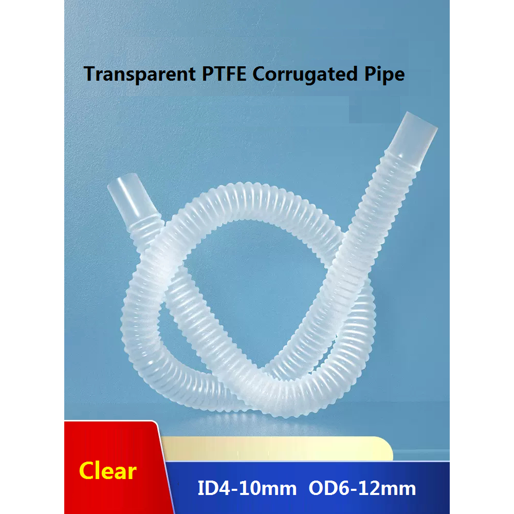 Tetrafluoro Corrugated Tube Transparent F46 hose PTFE hose PFA anti-corrosion and high ...
