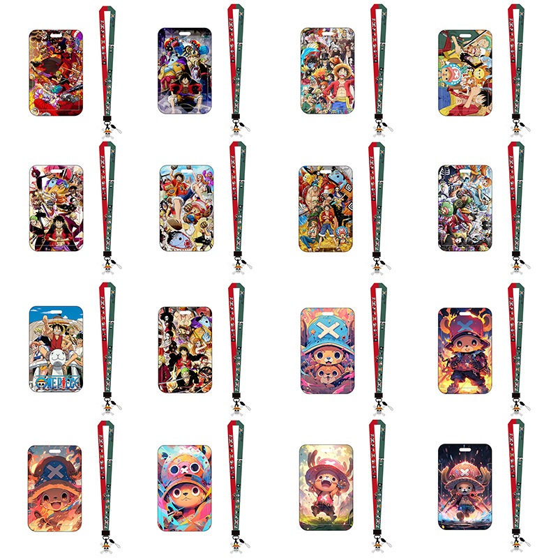 Anime One Piece ID Card Holder With Cartoon Lanyard For Student Card ...
