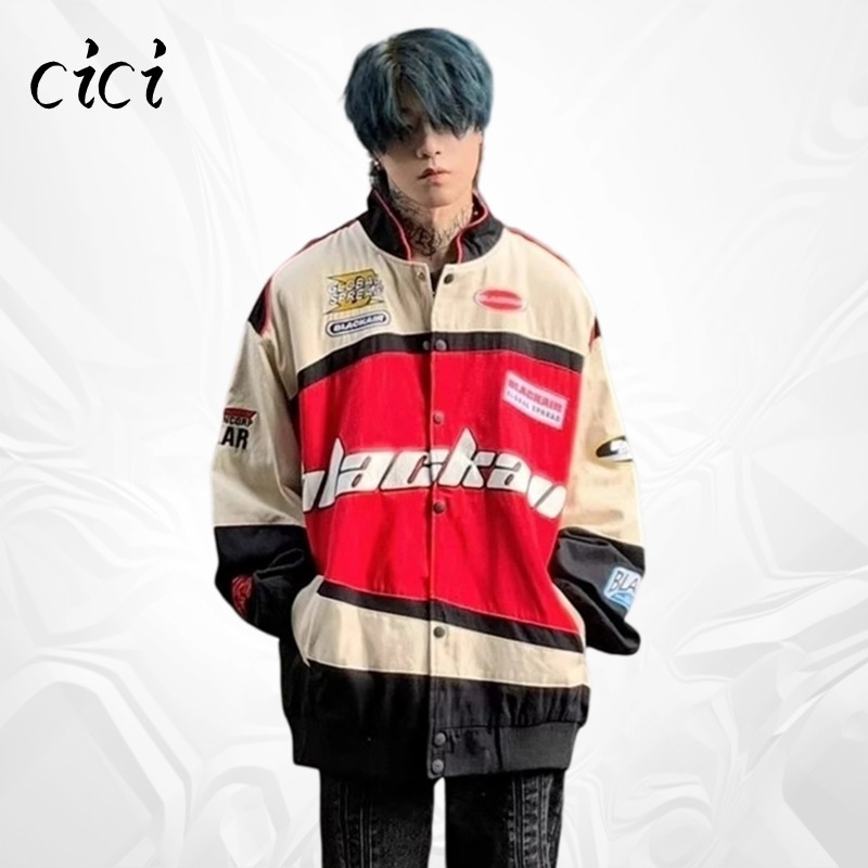 American High Street Motorcycle Jacket Men Trendy Street Loose And ...