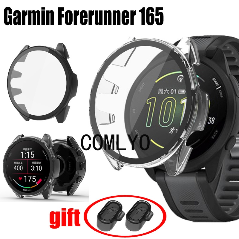 For Garmin Forerunner 165 Case + Tempered Glass Screen protector film ...