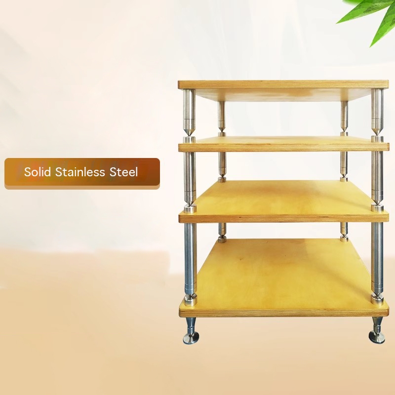 Solid Stainless Steel HiFi Audio Speaker Amplifier Birch Cabinet Amp CD ...