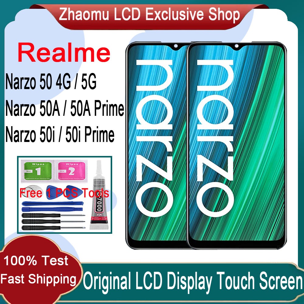 Original Realme Narzo 50 4G 5G 50A 50i 50A Prime 50i Prime LCD Display Touch Screen Replacement ...