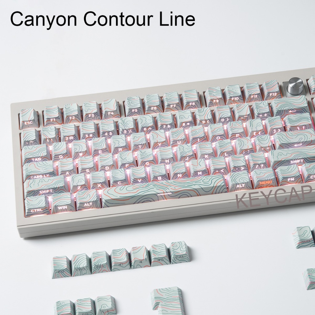 -LW- Canyon Contour Line Side Printing Keycaps PBT CHERRY Profile ...