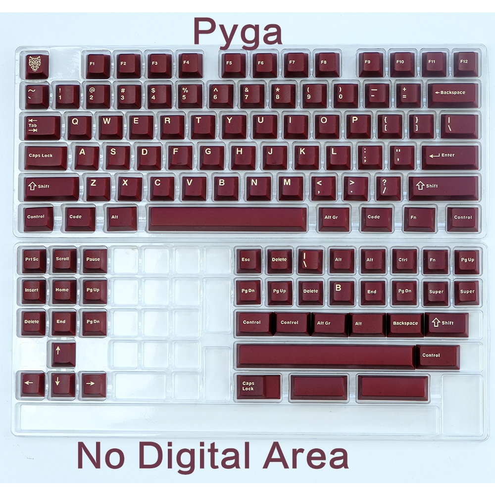 Pyga wine red keycaps cherry profile No pad area Doubleshot ABS ...