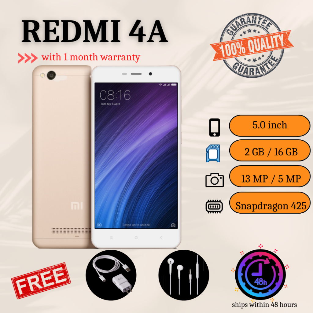 Xiaomi Redmi 4A (100% Ori ) 4G dual sim smart phone support online ...