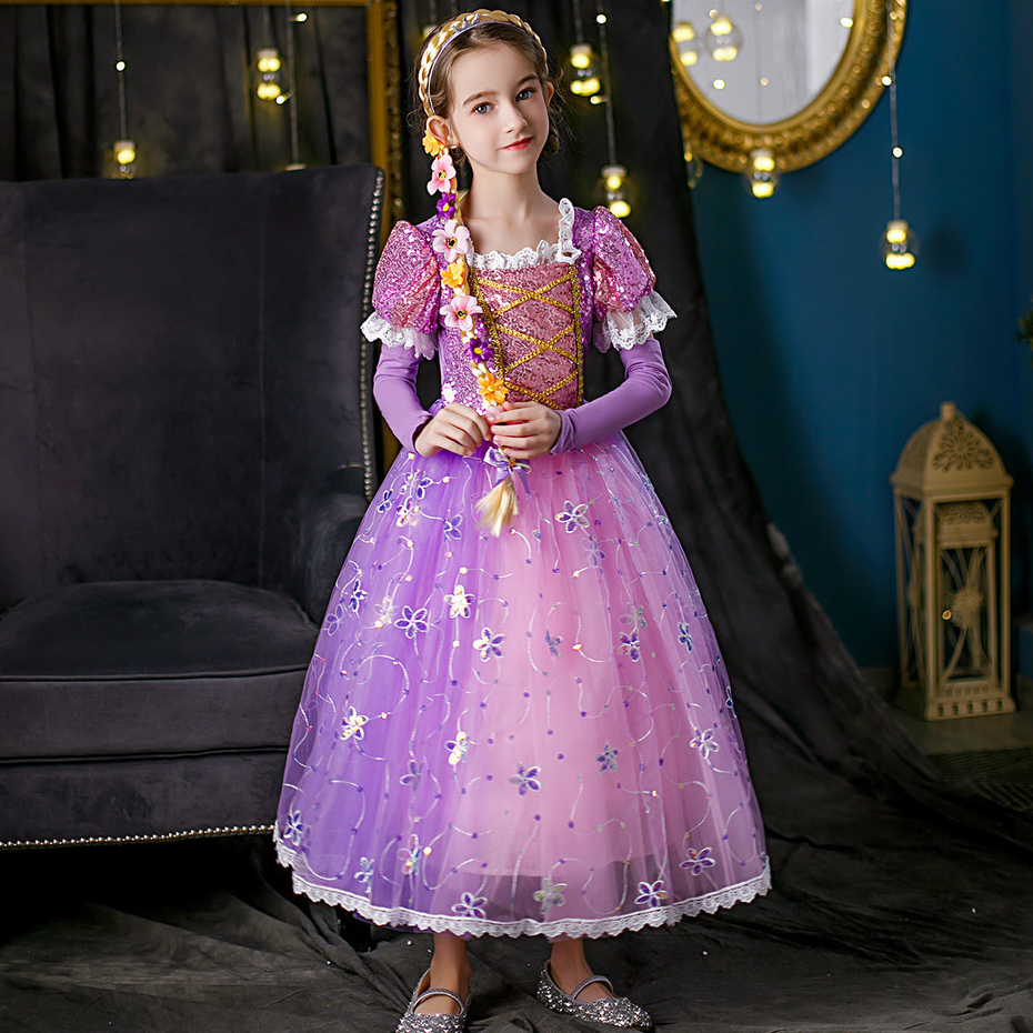 Children Girl Rapunzel Dress Kids Tangled Disguise Carnival Girls ...