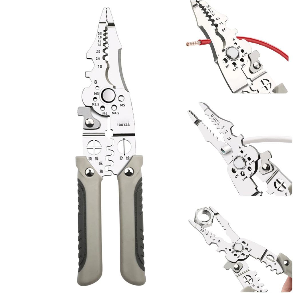 Multifunctional Wire Stripper Crimper Cable Cutter Pliers Professional ...