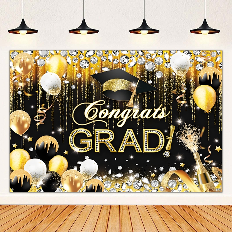 150*100cm Graduation Banner Grad Backdrop Vinyl Background Gard 2024 ...