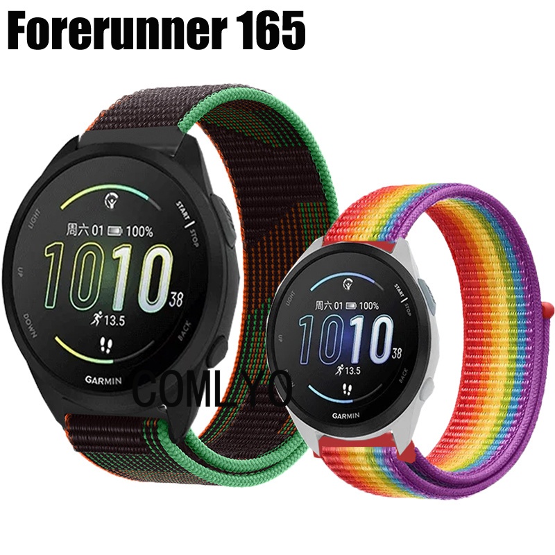 For Garmin Forerunner 165 Music Sports Strap Smart Watch Nylon Loop Men ...