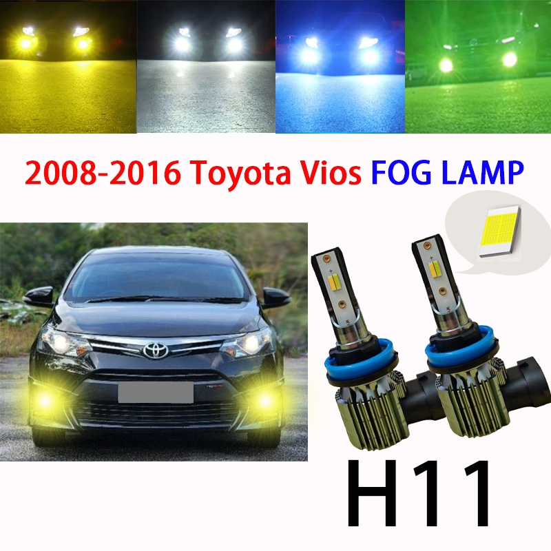 For TOYOTA Vios 2009-2018 FOG LAMP LED BULB Ice blue White Yellow Lampu ...