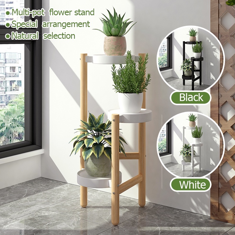 Multi-layer simple flower stand household shelf balcony indoor and ...