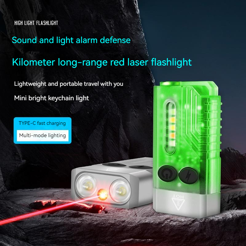 Multifunctional Mini Portable Red Super Bright Flashlight TYPE-C ...