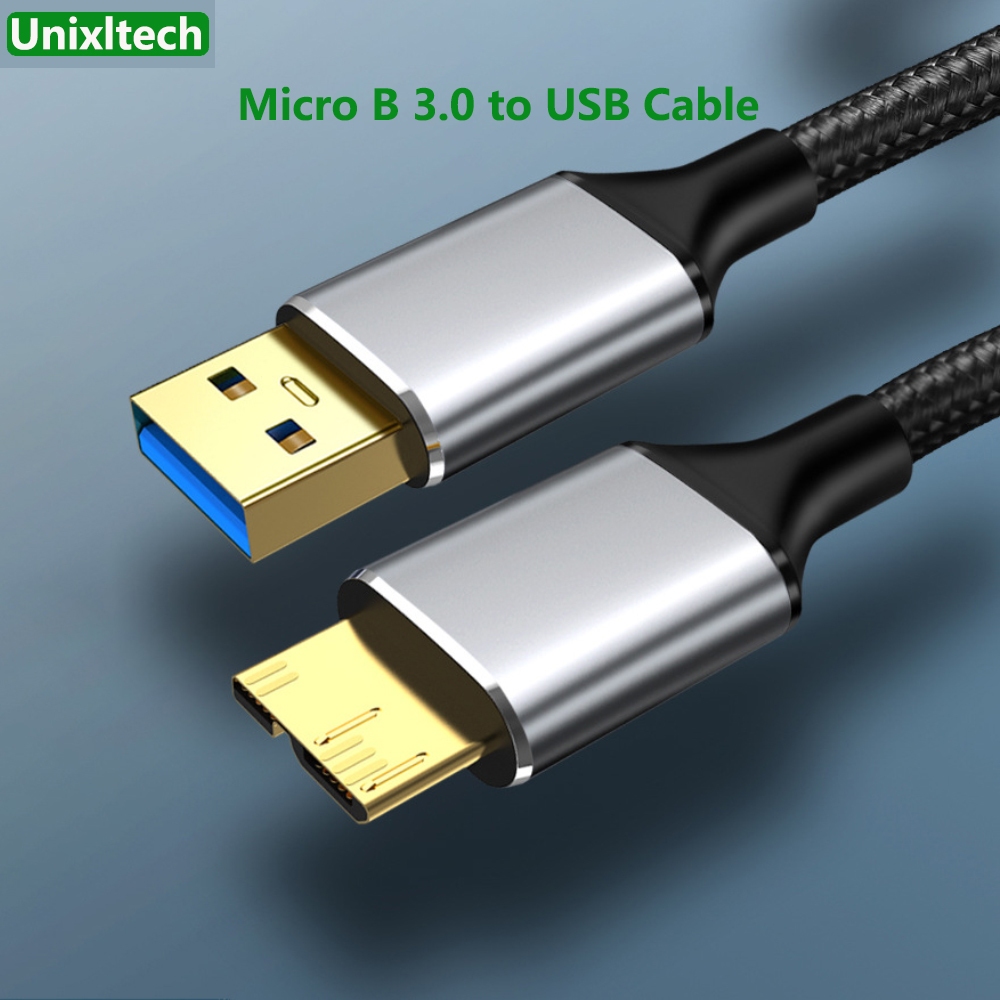 USB 3.0 Micro B Cable External Hard Drive Braided Cord 5 Gbps High ...