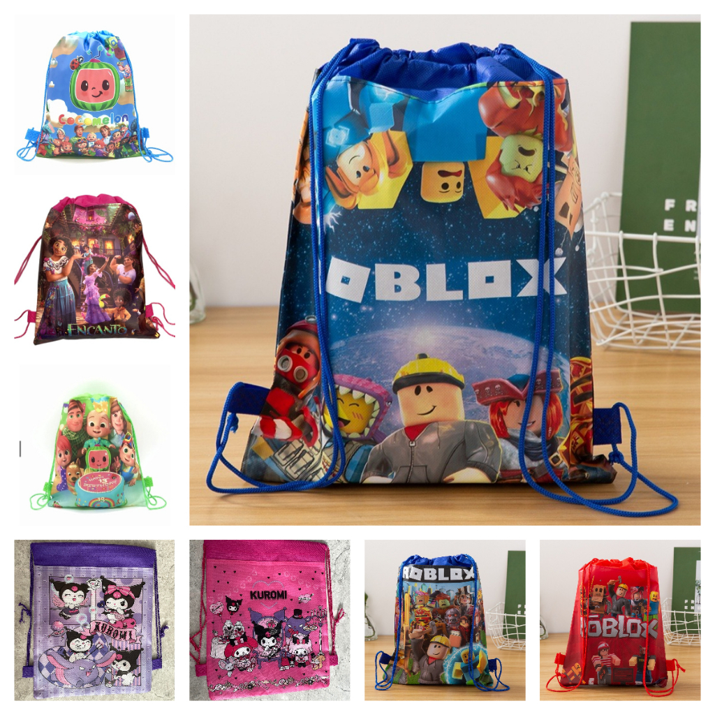 1pc 34*27cm Roblox Minecrafted Drawstring Bags Waterproof Kids ...
