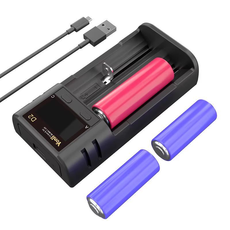 Yonii D2 Flashlight Battery Charger Type-C 3.7V Dual Slot For 18650 ...