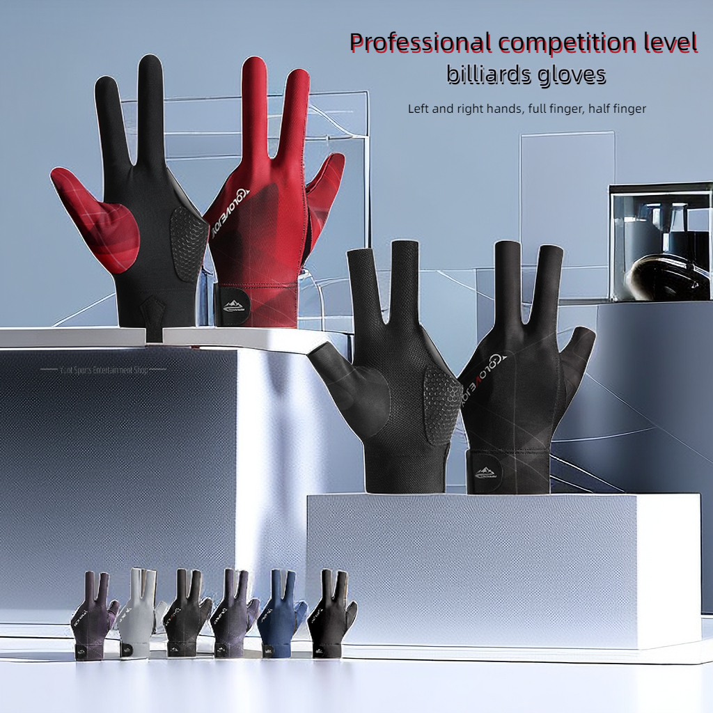 3-finger competition-level billiards gloves, left- and right-hand ...