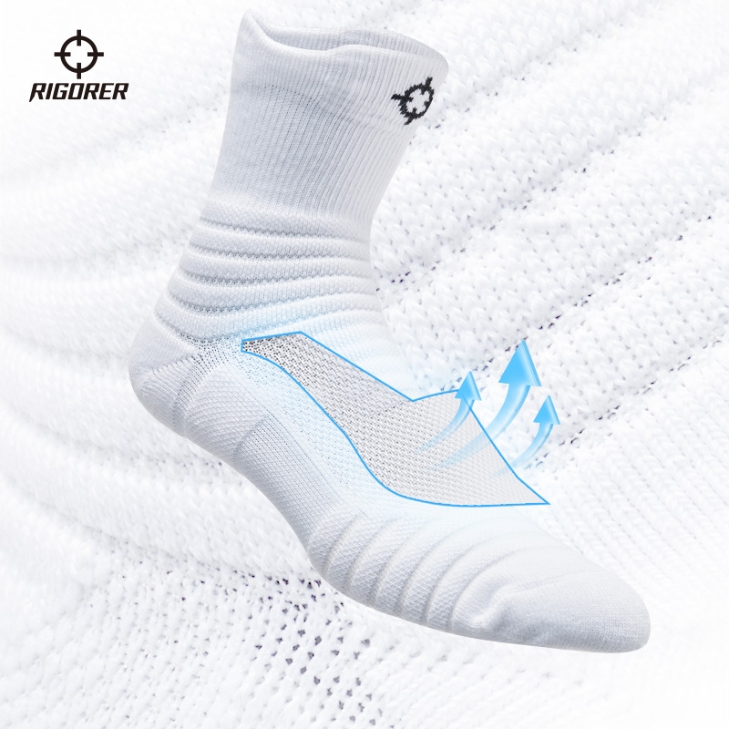 RIGORER Basketball Socks For Men Non-slip Mid Cut Breathable Men's ...