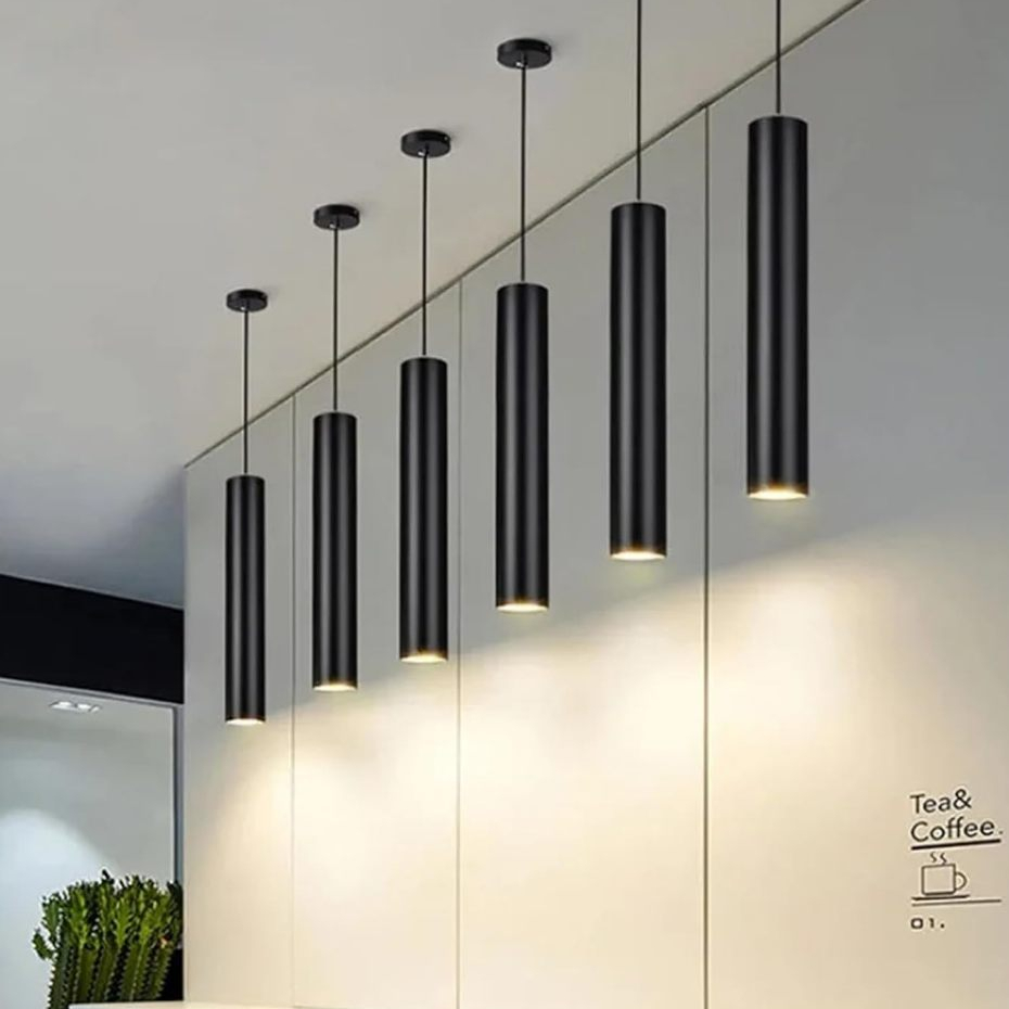 MODERN ROUND TUBE PENDANT LIGHTING CYLINDER DROP CEILING LIGHT ...