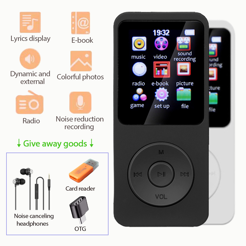 Bluetooth 5.0 MP3 music player HIFI MP4 media student e-book FM sports ...