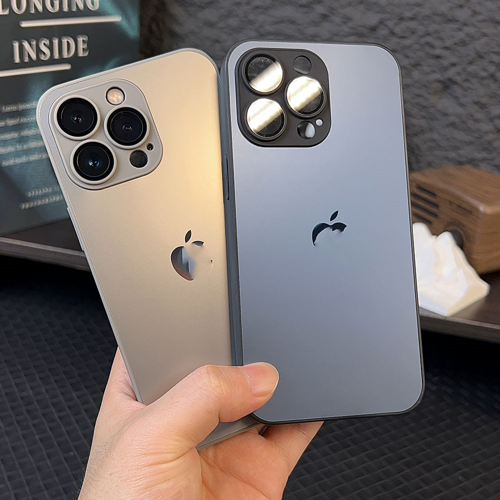 with logo Titanium Gray Nano AG Matte Glass Case for IPhone 16 PRO MAX 11 12 13 14 15 Pro Max ...