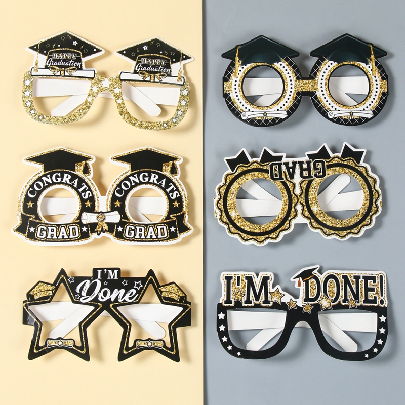 6pcs Graduation Glasses Grad Paper Glasses Disposable Graduation ...