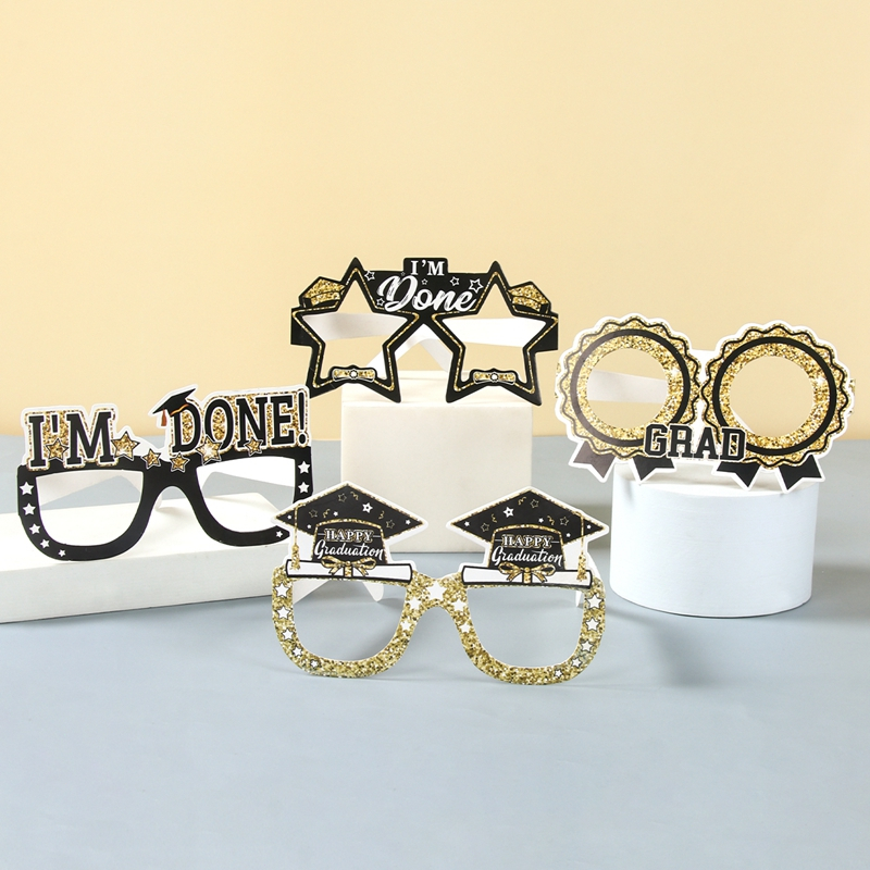【New】5 Styles Graduation Paper Glasses Photo Booth Props Congrats Grad ...