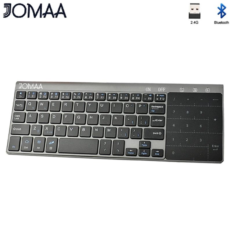 Jomaa Ultra Thin 24g Wireless Keyboard With Touchpad Mouse Digital Usb Bluetooth Keyboard 0425