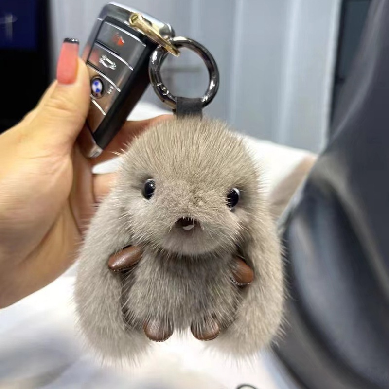 Long-eared Rabbit Keychain Cute Plush Animal Charm Plush Rabbit Doll ...